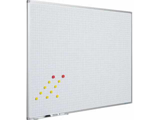Smit Visual Whiteboard Geruit 90x120cm Maat Ruit 5x5cm Softline profie