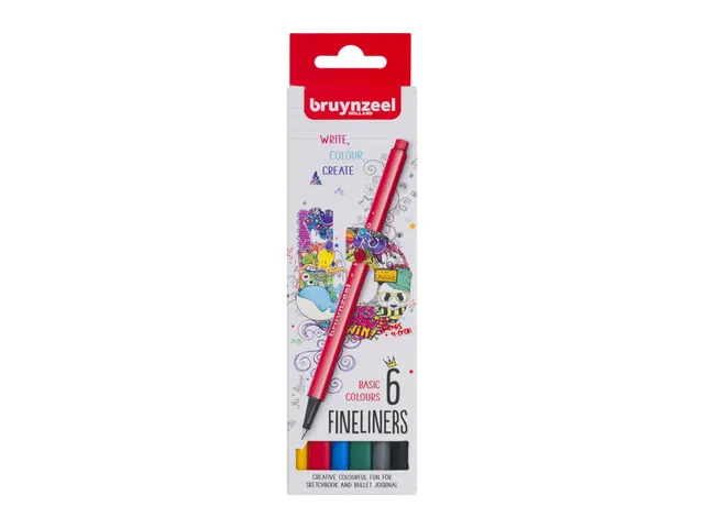 Fineliner Bruynzeel set á 6 basiskleuren