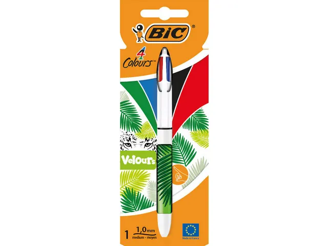 BIC balpen 4 Colours Velours, op blister