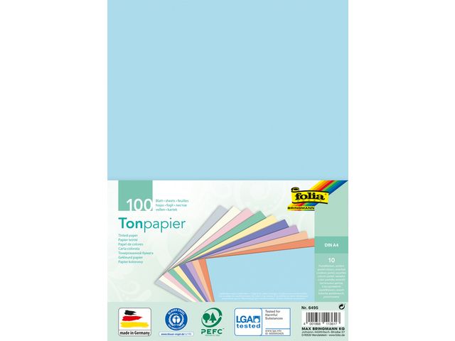 Folia Paper Knutselpapier Folia A4 100vel 10 pastelkleuren ...