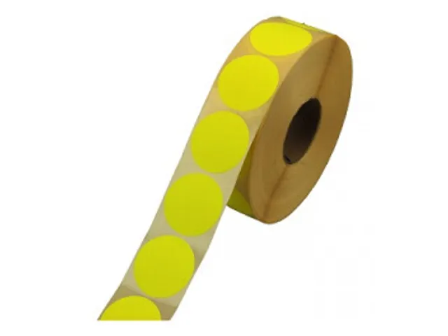 DiscountOffice Stickers Etiket 35mm fluor geel, rol à 2000 stuks