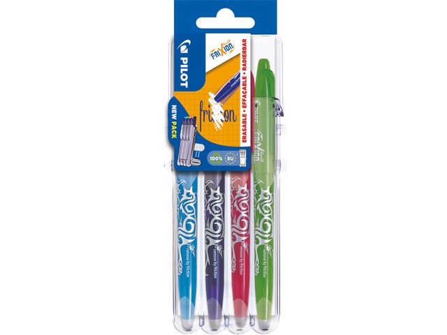 Rollerpen Pilot Frixion Ball 0.7 Set2Go 4 st Blauw Roze Violet Groen | DiscountOffice.nl