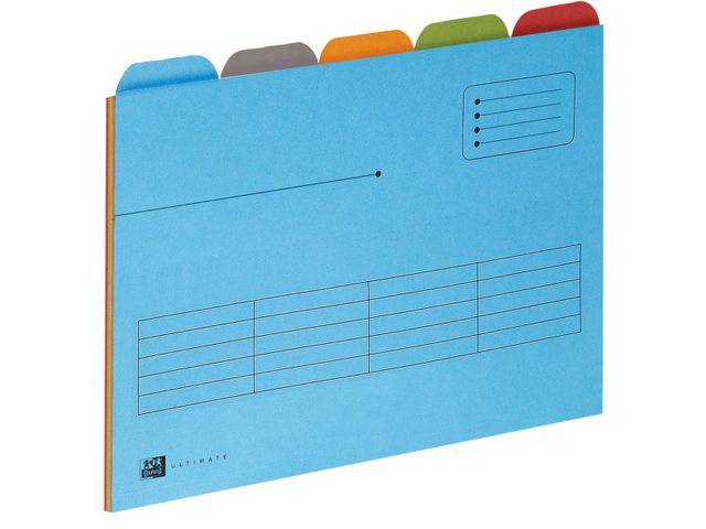 Oxford Ultimate dossiermap A4, karton, 5 tabs, assorti | DiscountOffice.nl