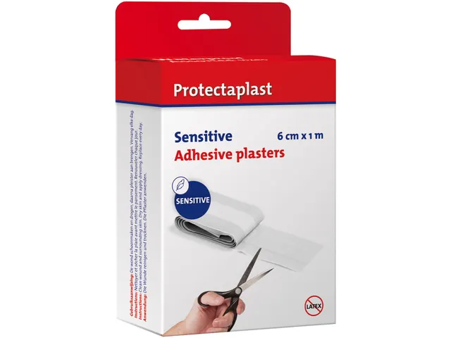 Protectaplast Sensitive pleister, ft 6 cm x 1 m, op rol