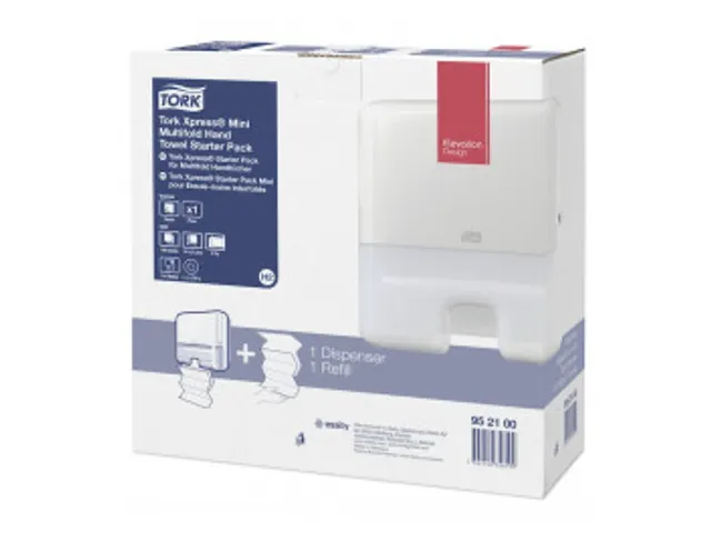 Tork 952100 Startpakket H2 mini Multifold Handdoek Dispenser + refill