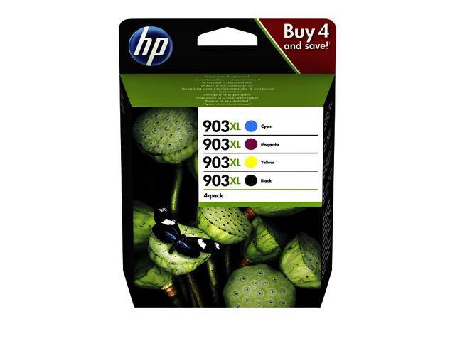 Inktcartridge HP 3HZ51AE 903XL zwart + 3 kleuren HC | DiscountOffice.nl