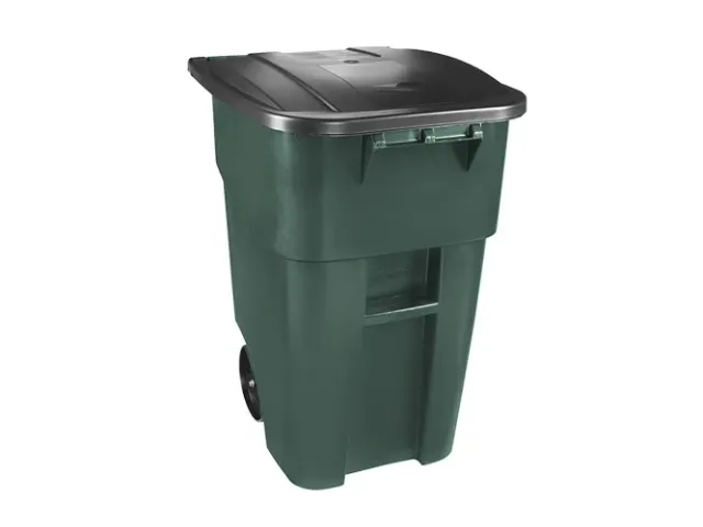 Rubbermaid BRUTE Rolcontainer met deksel 189.3 Liter Groen Zwart