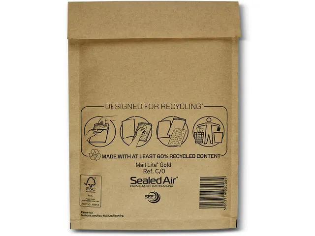 Mail Lite Gold Luchtkussenenveloppen C/0 150x210mm Kraft 200 stuks