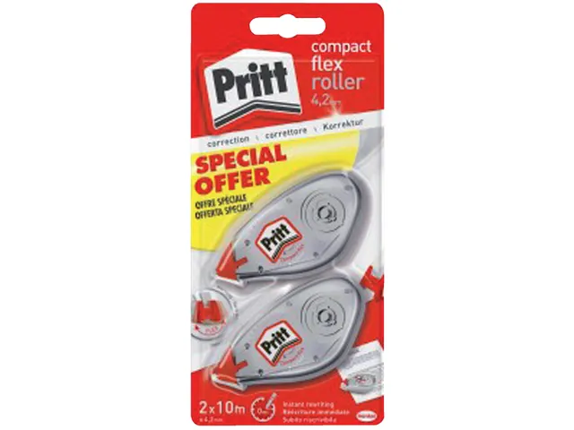 Correctieroller Pritt Compact Flex 4.2mmx10m Blister 2e halve prijs