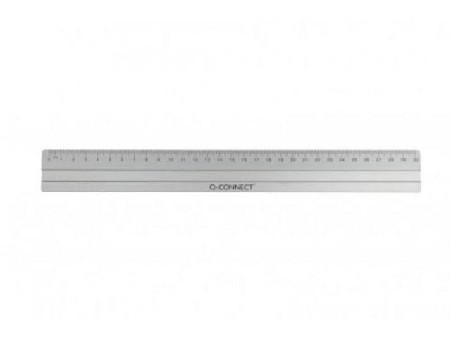 Q-Connect Liniaal 30 Cm Aluminium Zilver