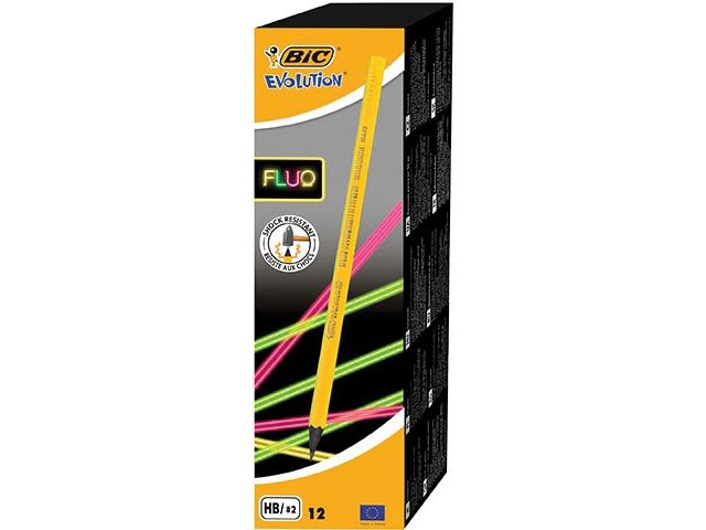 BIC potlood Evolution fluo zonder gum, doos 12 stuks | DiscountOffice.nl