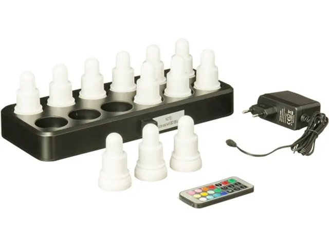 Duni LED lamp set oplaadbaar multi 13 branduren (set van 12 stuks)