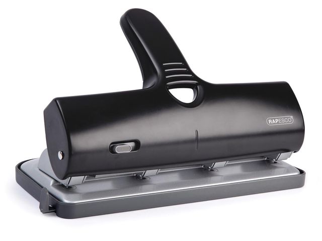 Rapesco perforator ALU 40 Heavy Duty 4-gaats, zwart | DiscountOffice.nl