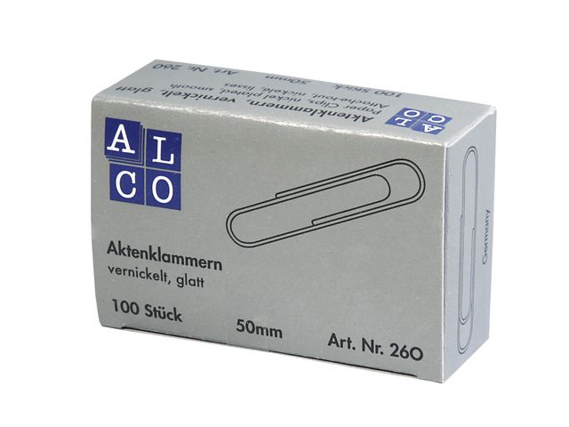 Paperclips Alco 50mm doos a 100 stuks | DiscountOffice.nl