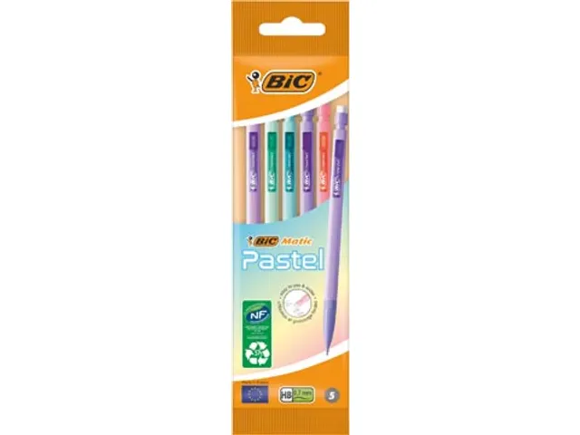 BicMatic vulpotlood Pastel, blister van 5 stuks