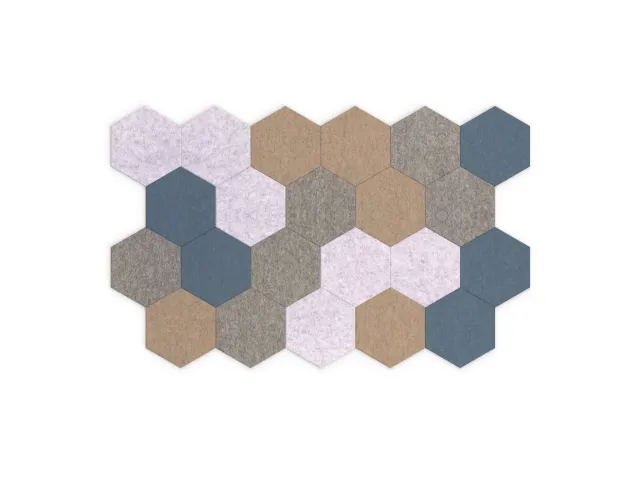 Smit Visual Akoestische PET-vilt Hexagon tegels set assorti 30x26cm 22 ...